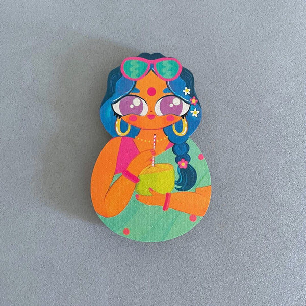 Beach- Bommai Collectible Birchwood Fridge Magnet – Odd Trunk